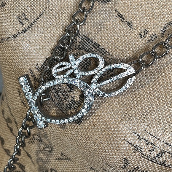 bebe | Accessories | Vintage Bebe Bling Logo Crystal Chain Belt | Poshmark